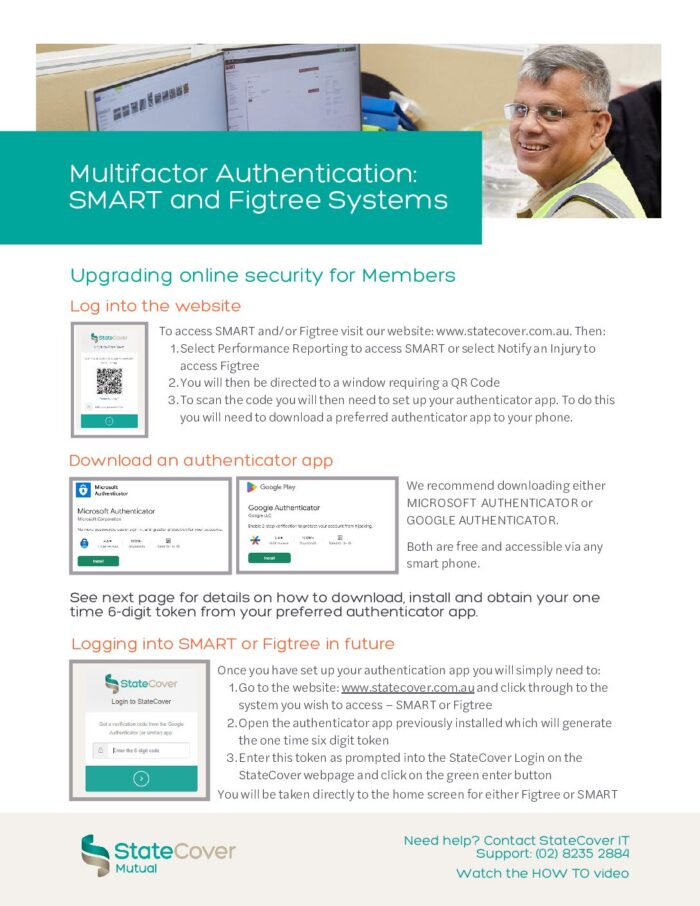 StateCover Multifactor Authentication Guide SMART And Figtree 2023 | StateCover